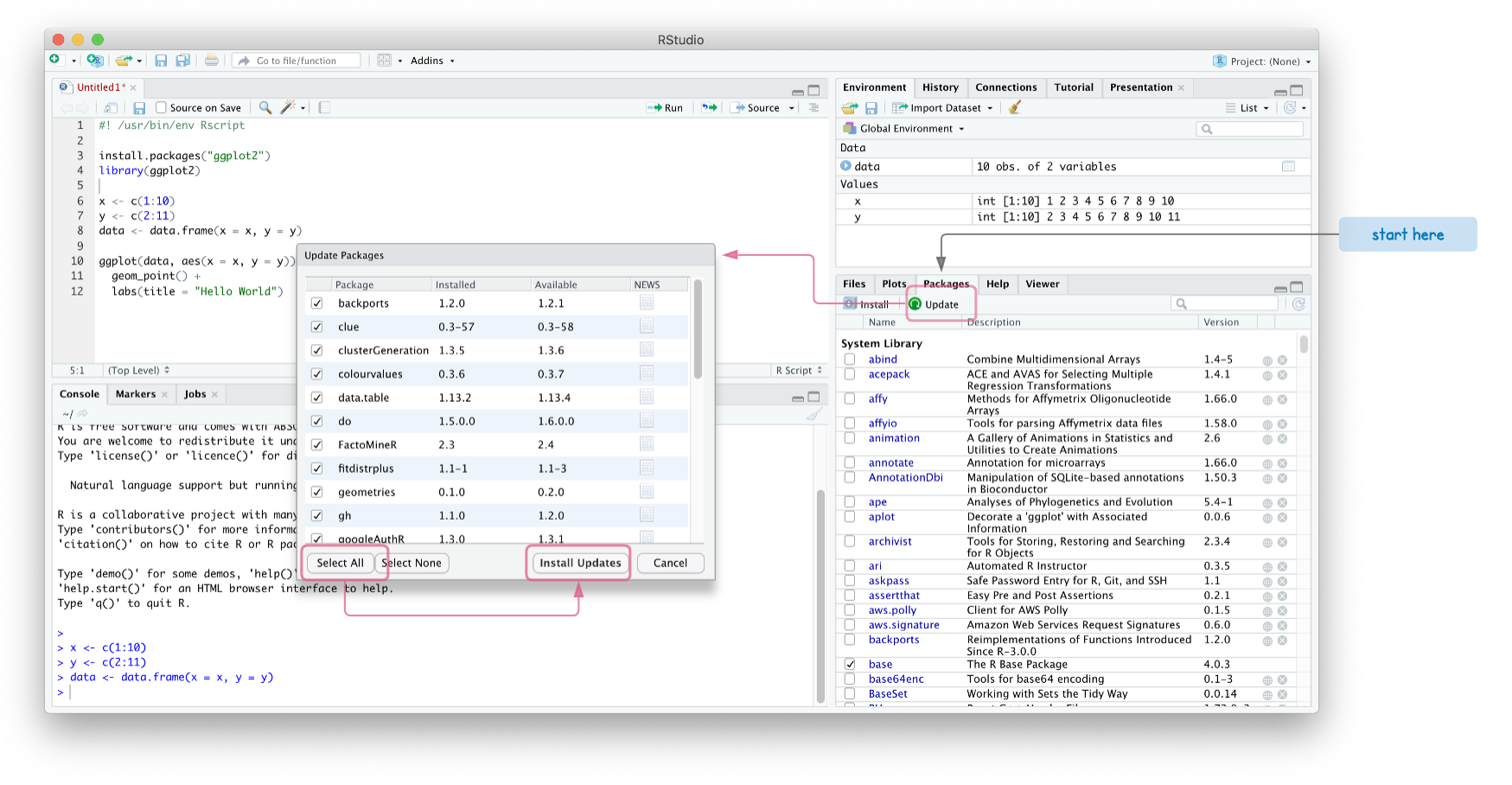 Setting up RStudio - Data Science Workbook