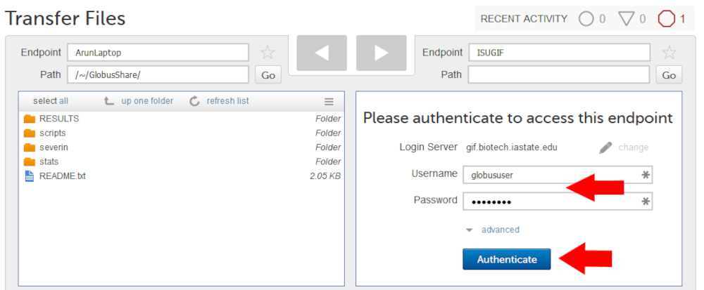 Copying Data using Graphical Interface: Globus - Data Science Workbook