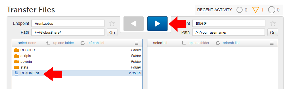 Copying Data using Graphical Interface: Globus - Data Science Workbook