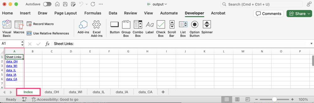 Create index for all worksheets - Data Science Workbook